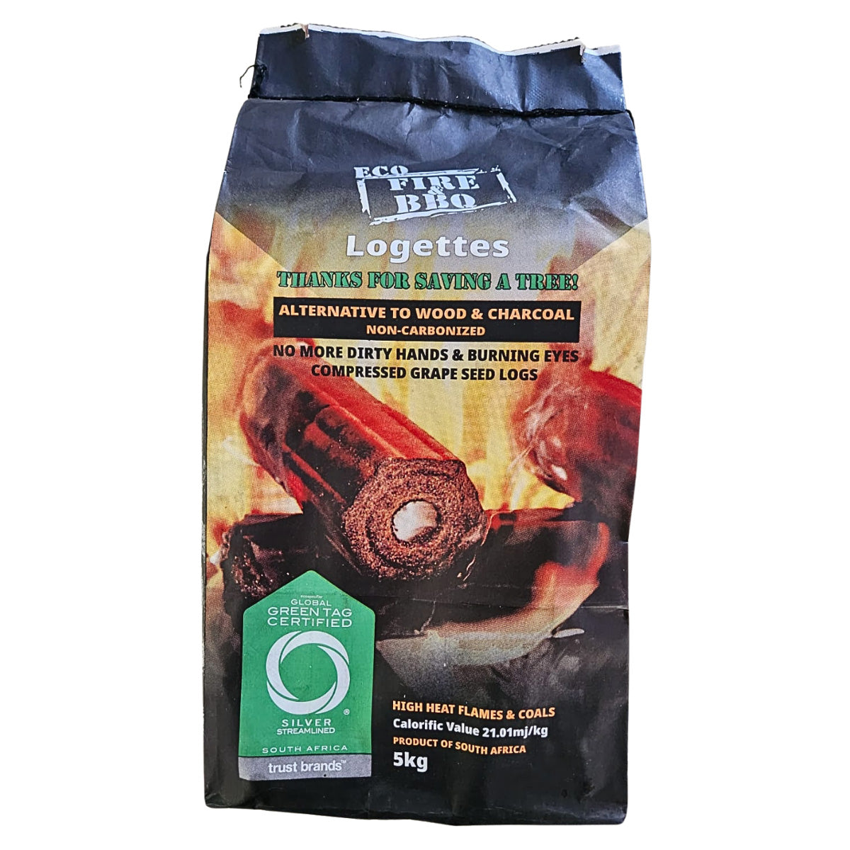 Eco Fire and BBQ 5Kg Bag Eco-Logs - Sustainable.co.za