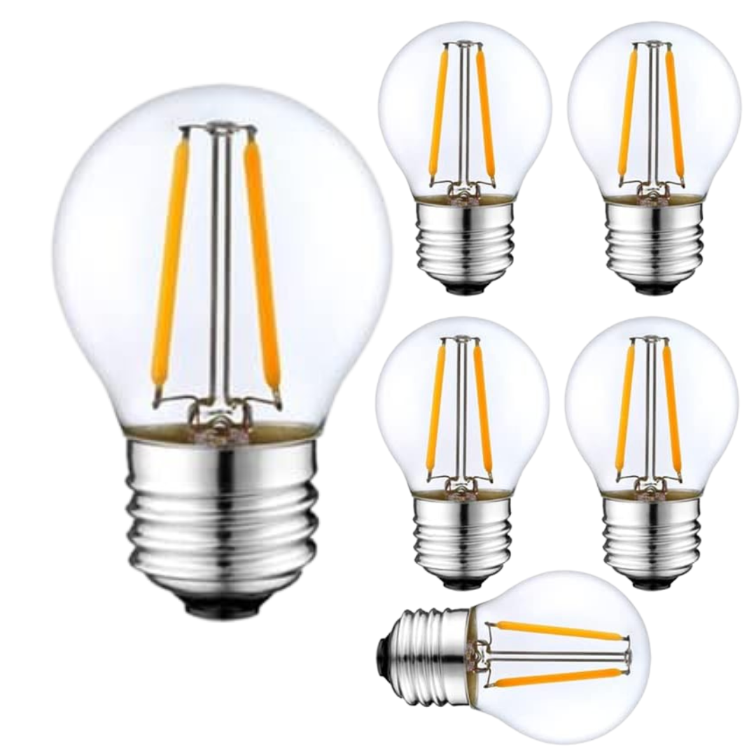 Stellar Lighting Retro Edison G45 LED E27 2W 6 Pack Replacement Bulbs ...