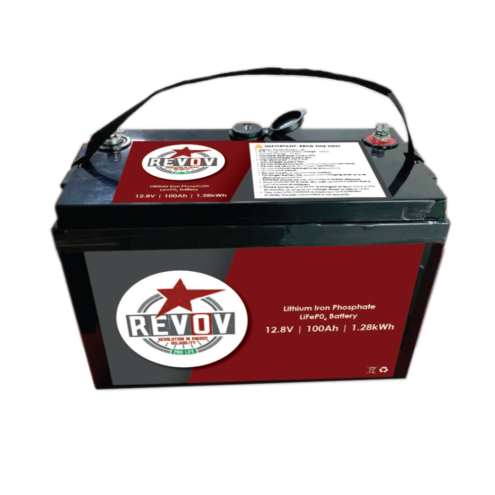 REVOV LiFe 100Ah 1.28kWh 12V LiFePO4 Battery – Sustainable