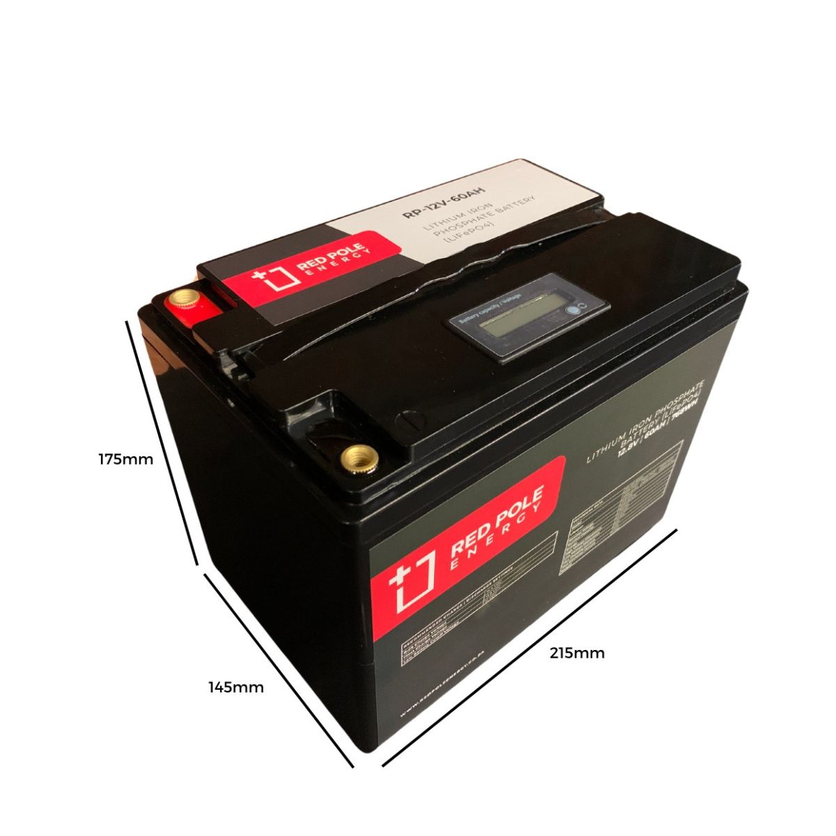Red Pole Energy 12V 60Ah 768Wh LiFePO4 Battery - Sustainable.co.za